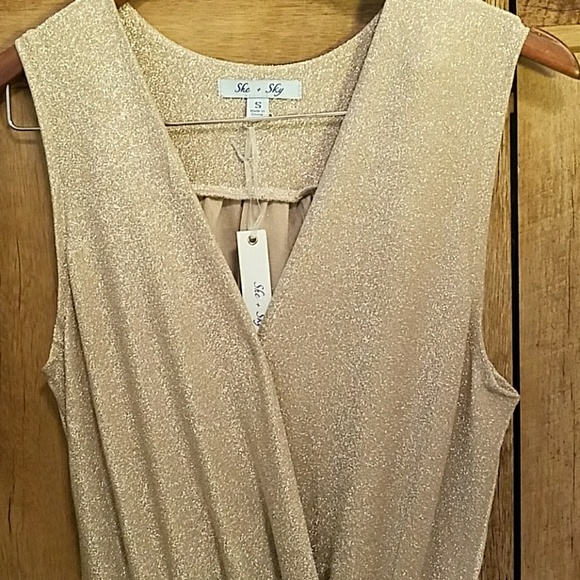 She and Sky | Other | She Sky Sleeveless Metallic Jumpsuit | Poshmark